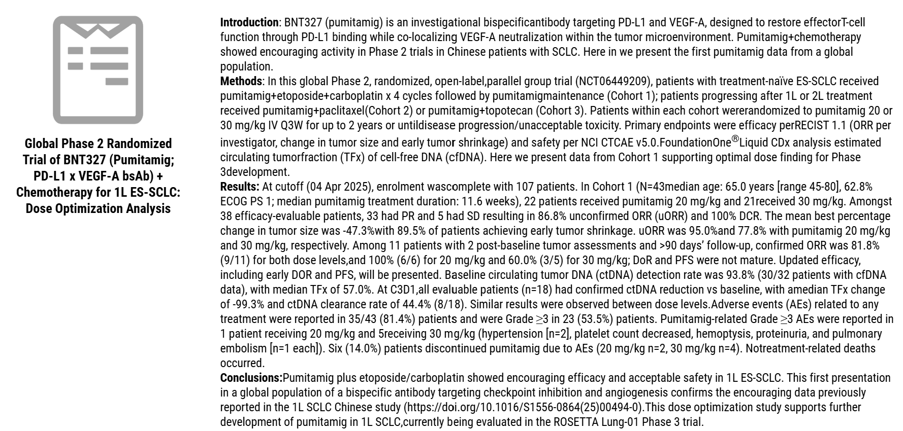 BNT327: China-Origin Bispecific Shines in ES-SCLC, WCLC 2025